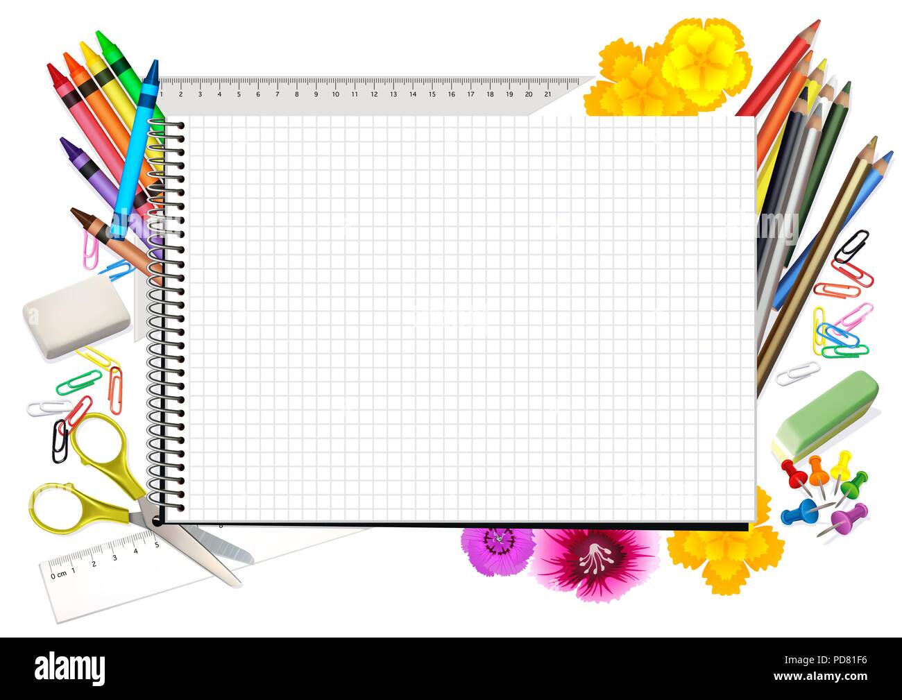 Concept Back to School with Notepad Stock Vector Image & Art - Alamy