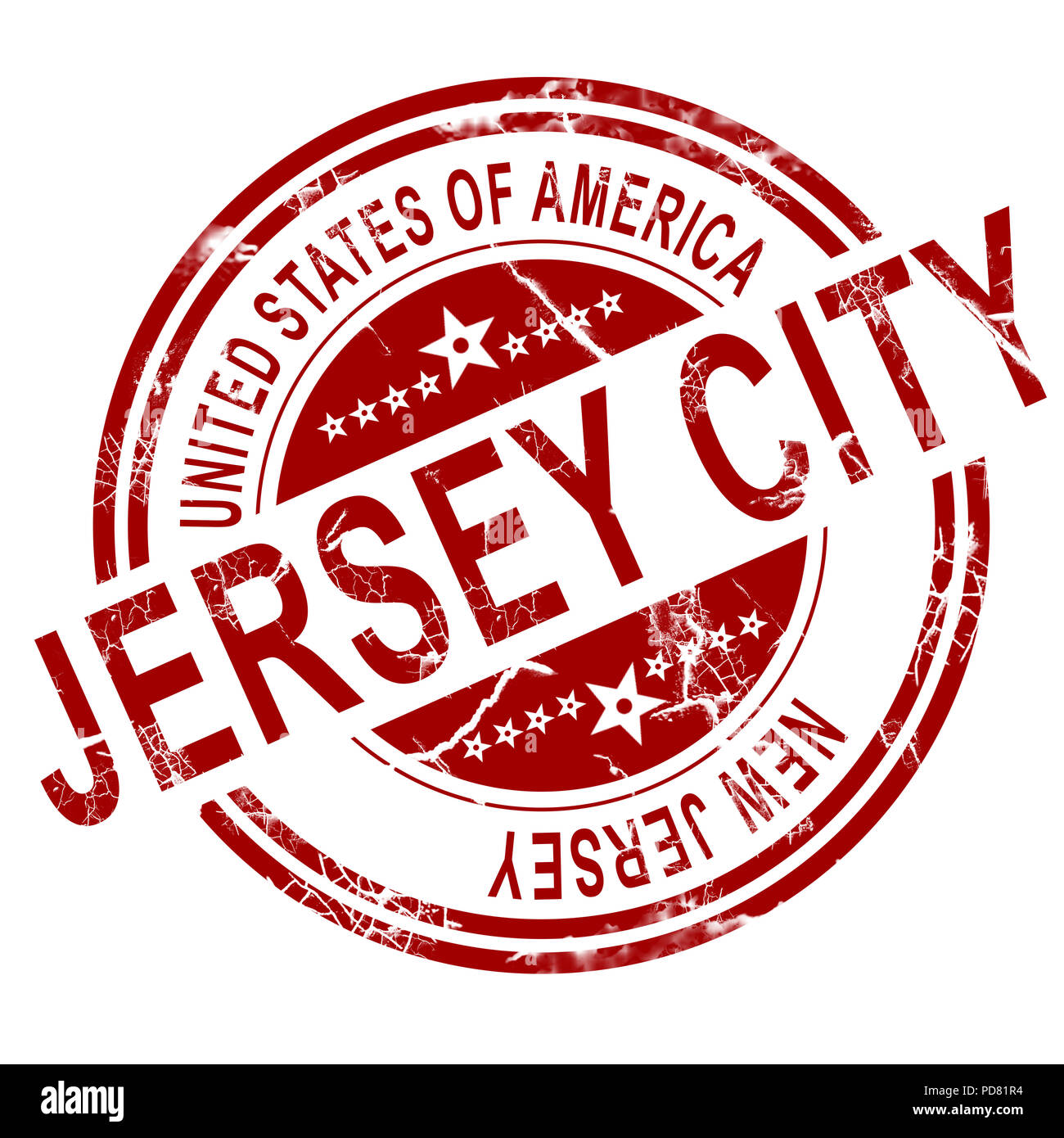 Red Jersey City with white background, 3D rendering Stock Photo - Alamy