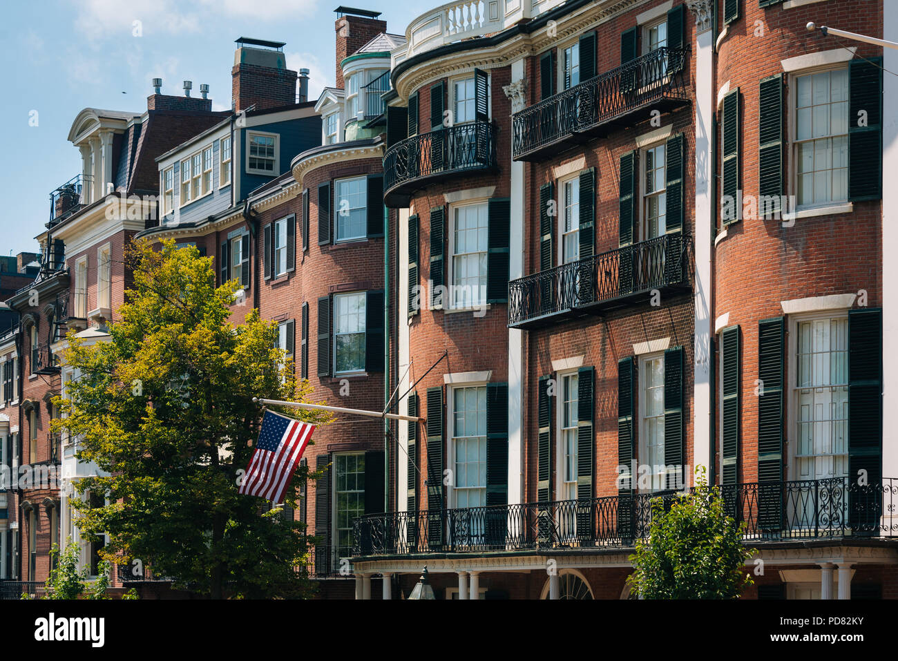 Houses on Beacon Street, in Beacon Hill, Boston, Massachusetts Stock ...