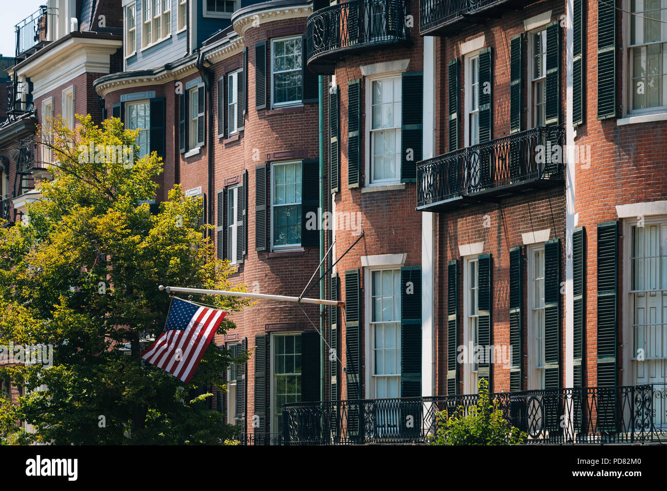 Houses on Beacon Street, in Beacon Hill, Boston, Massachusetts Stock ...