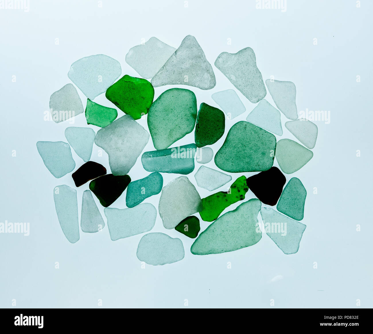 Ground sea glass backlit Stock Photo - Alamy