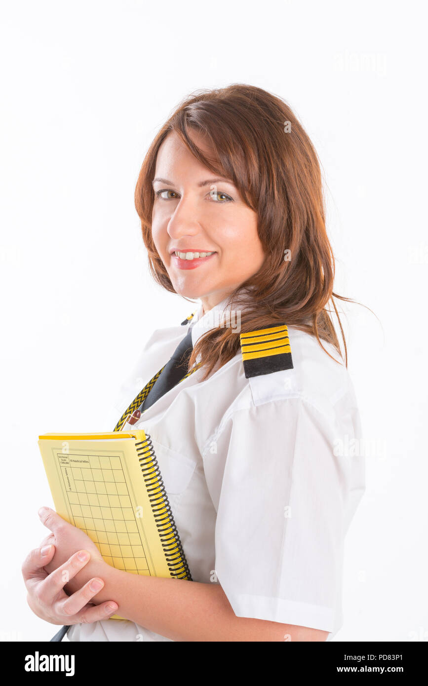 Beautiful woman pilot wearing hi-res stock photography and images - Alamy