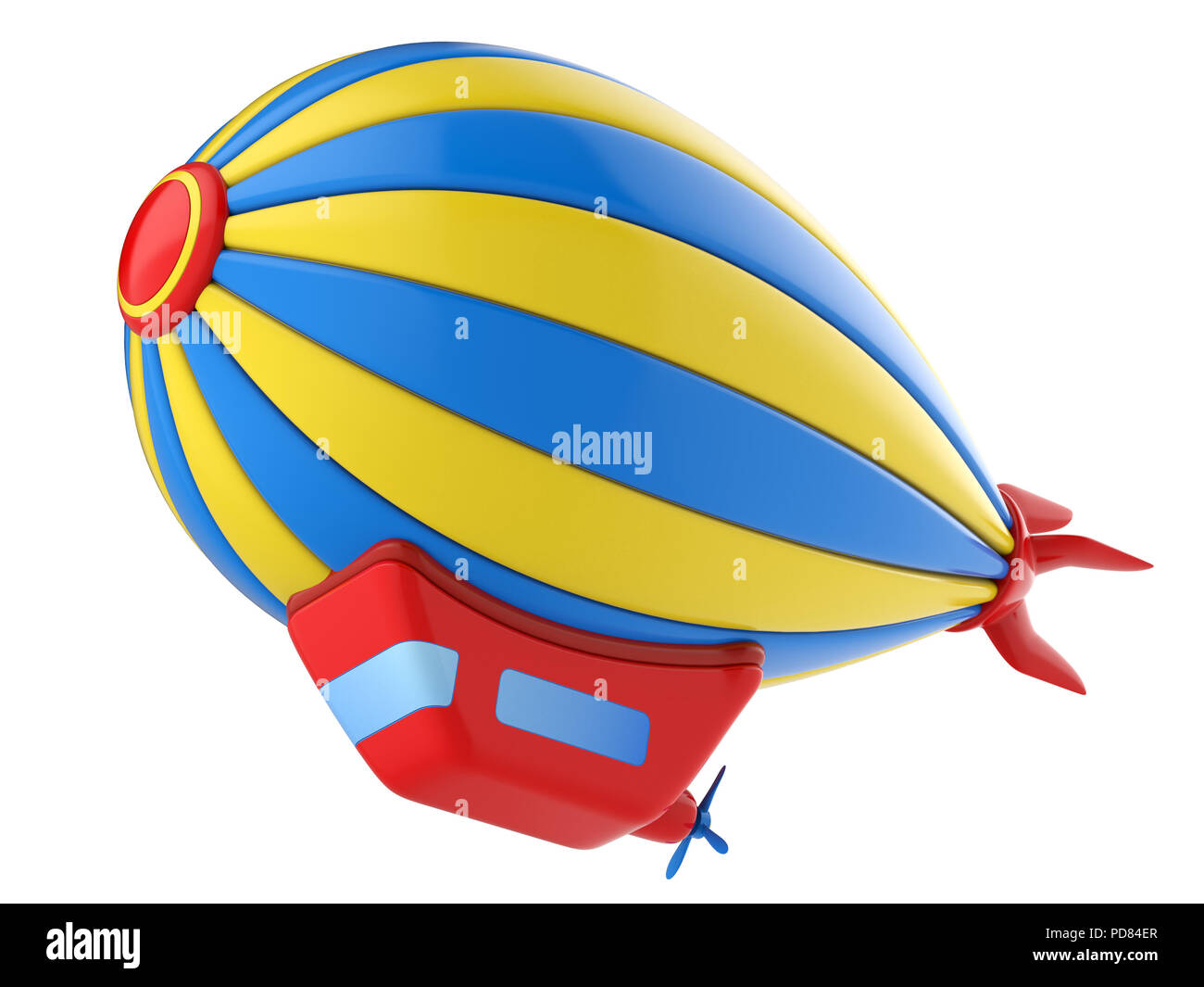 Toy airship isolated on white background. 3d rendering Stock Photo - Alamy