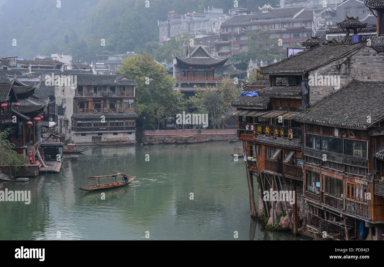 Hunan, China - Nov 5, 2015. Fenghuang Ancient Town in Hunan, China ...