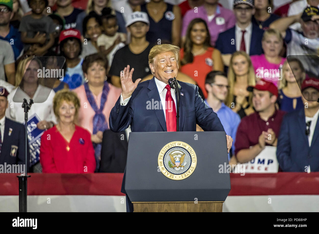 August 4, 2018 - Lewis Center, Ohio, U.S - President DONALD TRUMP ...
