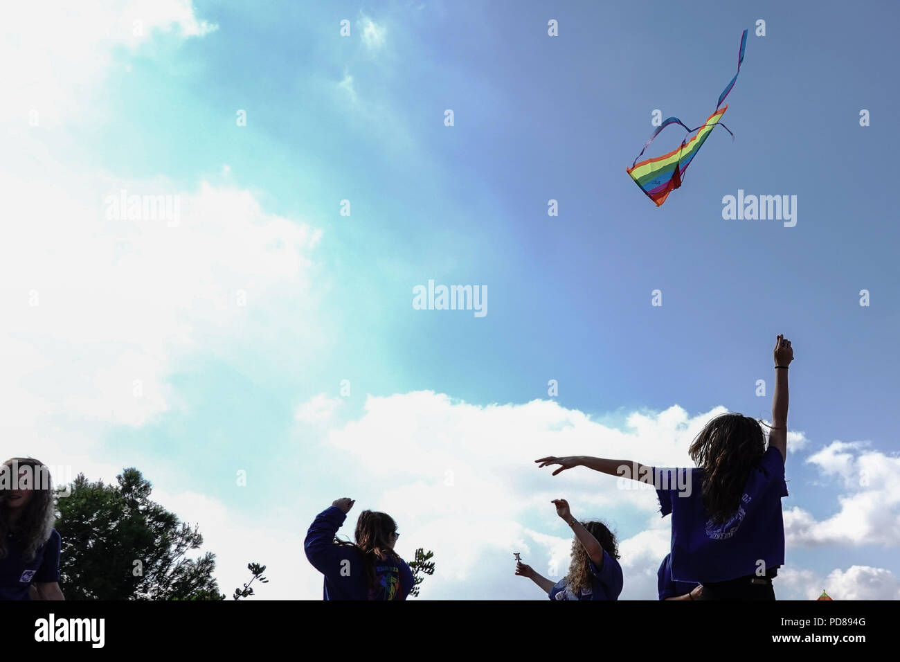 Jerusalem, Israel. 7th August, 2018. Youth of the Hamachanot Haolim ...