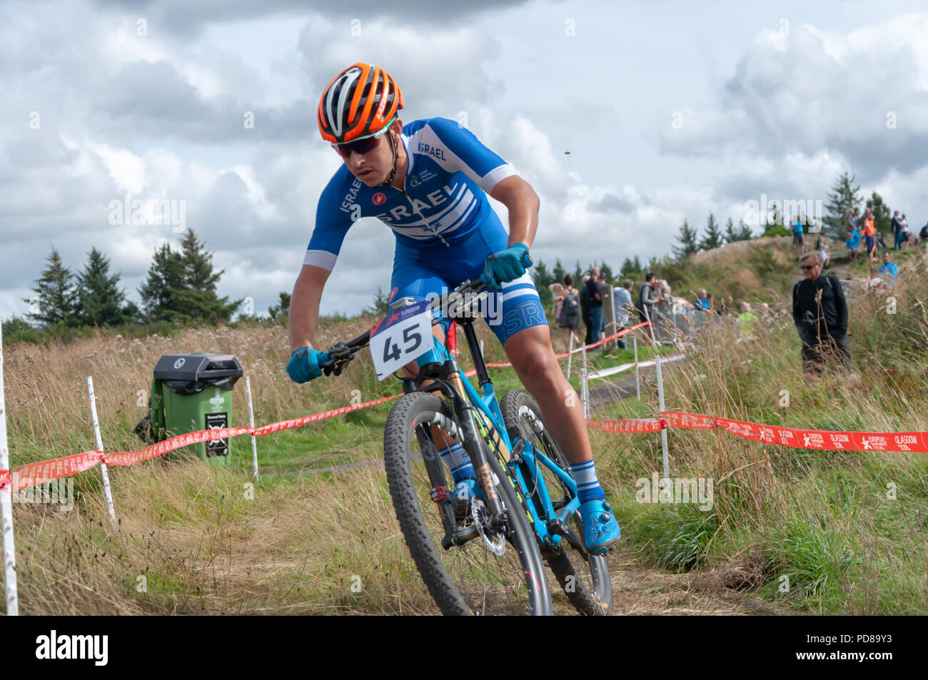 Glasgow, Scotland, UK. 7th August, 2018. Guy Sessler of Israel rides in ...