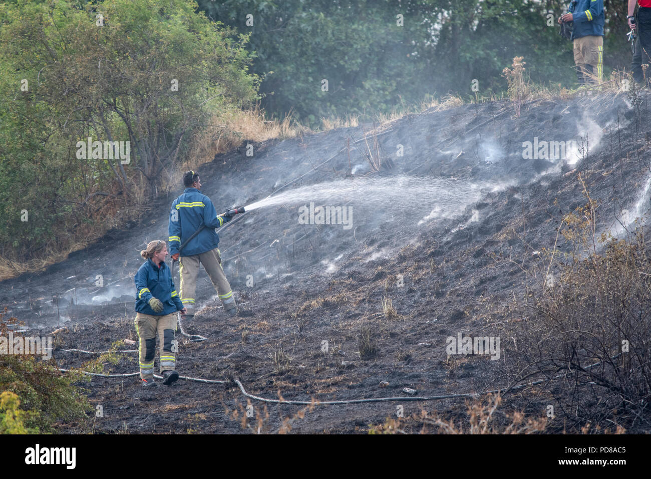 Stoke-on-Trent, UK. 7 August 2018 - Staffordshire Fire crews tackle ...