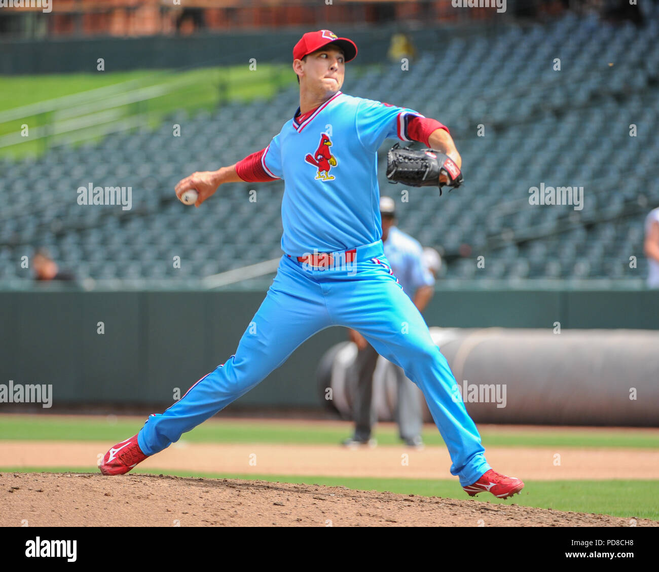 August 05, 2018: Memphis pitcher, Matt Bowman (75), in action during ...