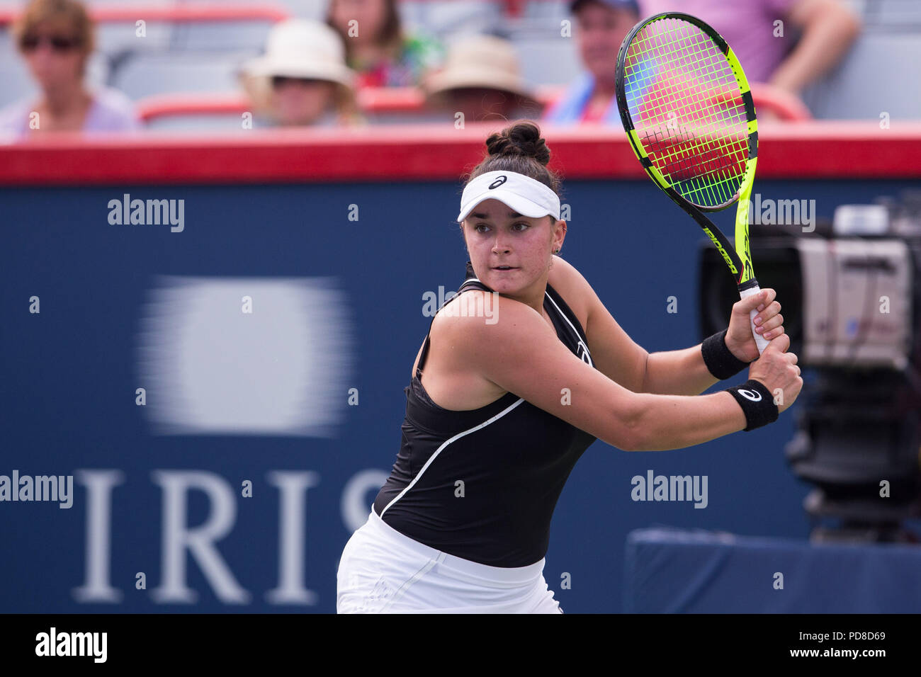 August 06, 2018: Caroline Dolehide in action during the first round ...