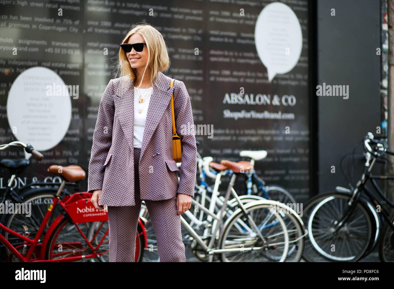 Copenhagen, Denmark. 7th August 2018. Tine Andrea posing outside the ...