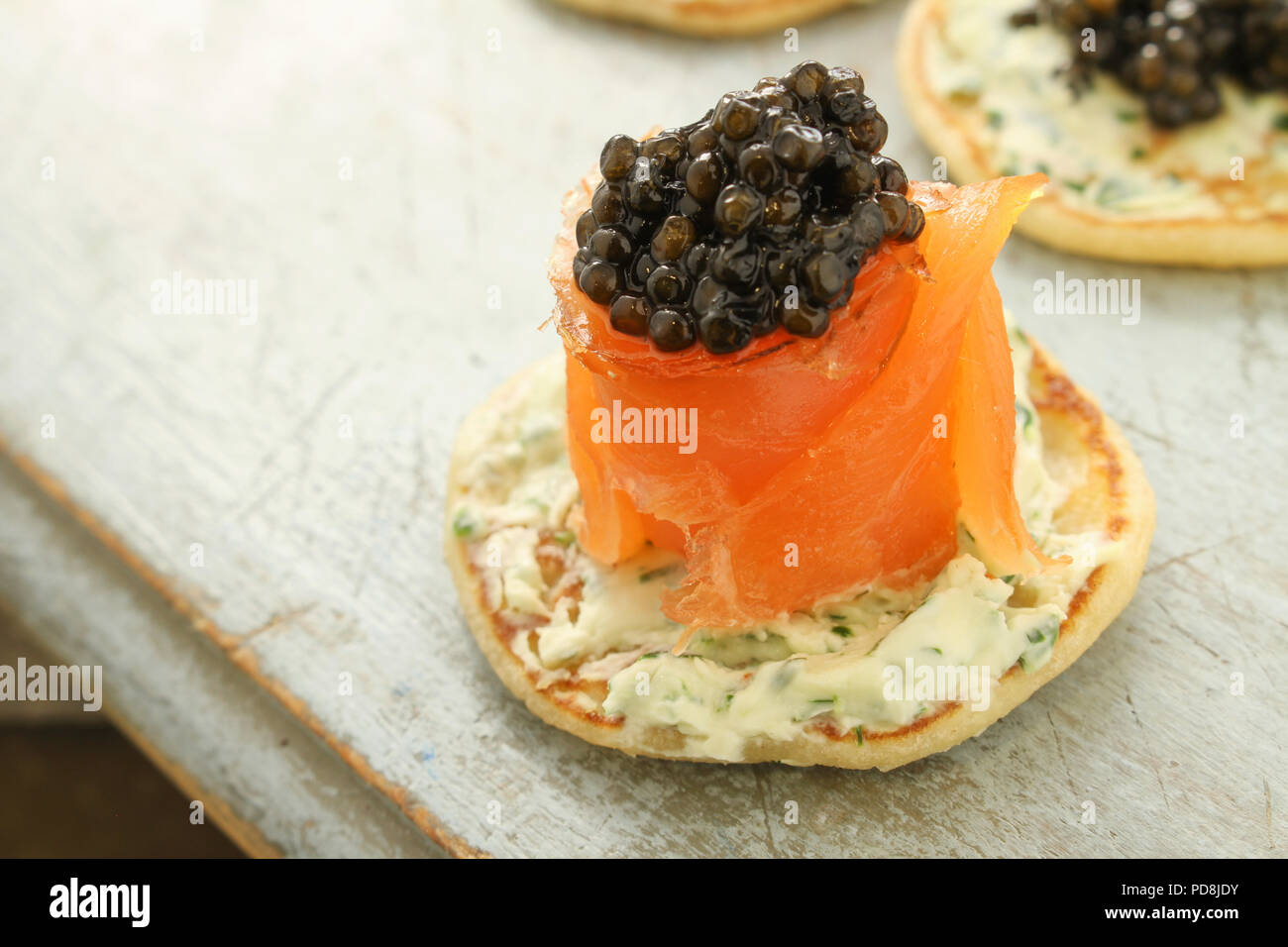 Canapes with salmon and caviar hi-res stock photography and images - Alamy