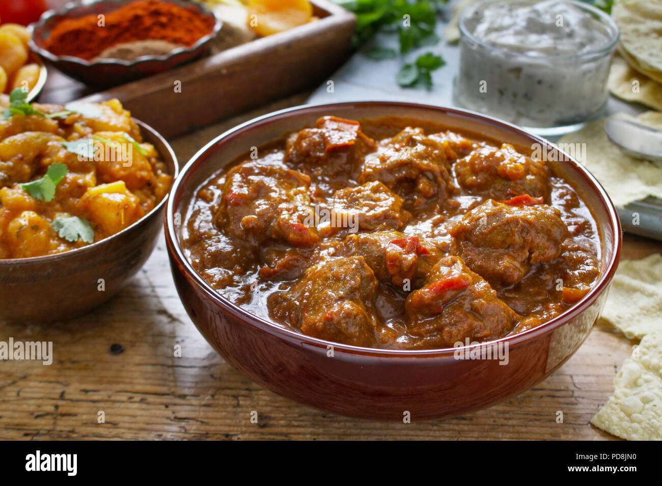 traditional indian curry meal Stock Photo - Alamy
