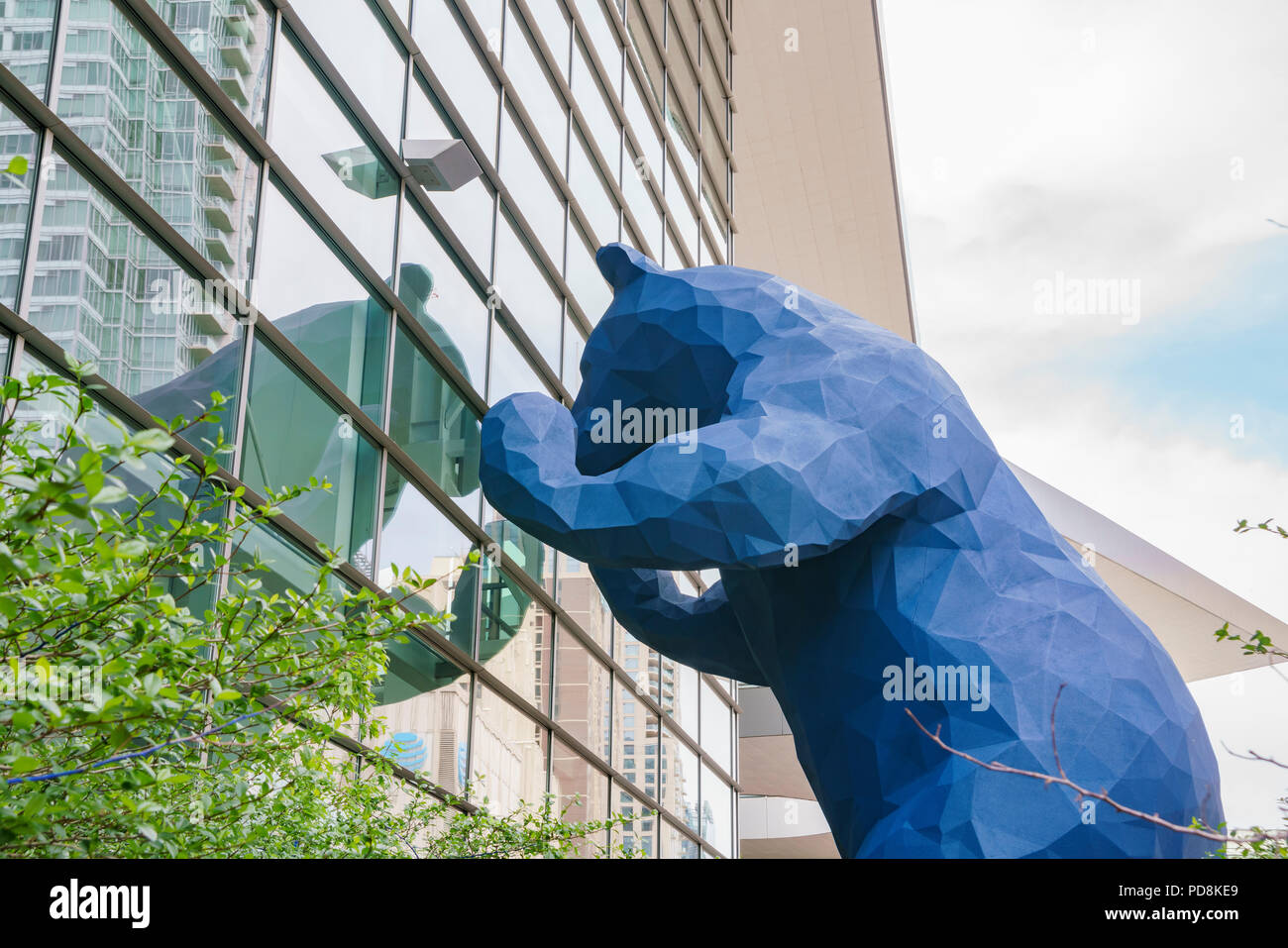 Denver, MAY 7: Special Big Blue Bear statue on MAY 7, 2017 at Denver ...