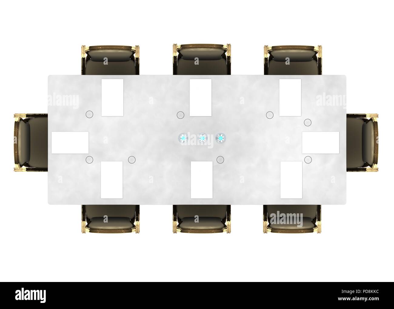 Meeting table, conference table seen from above, events. Conference ...