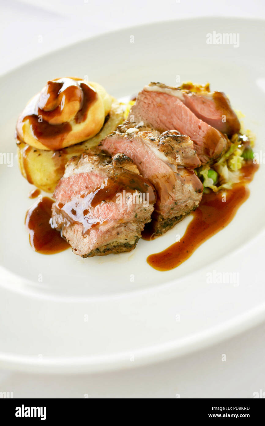 plated lamb main meal Stock Photo - Alamy