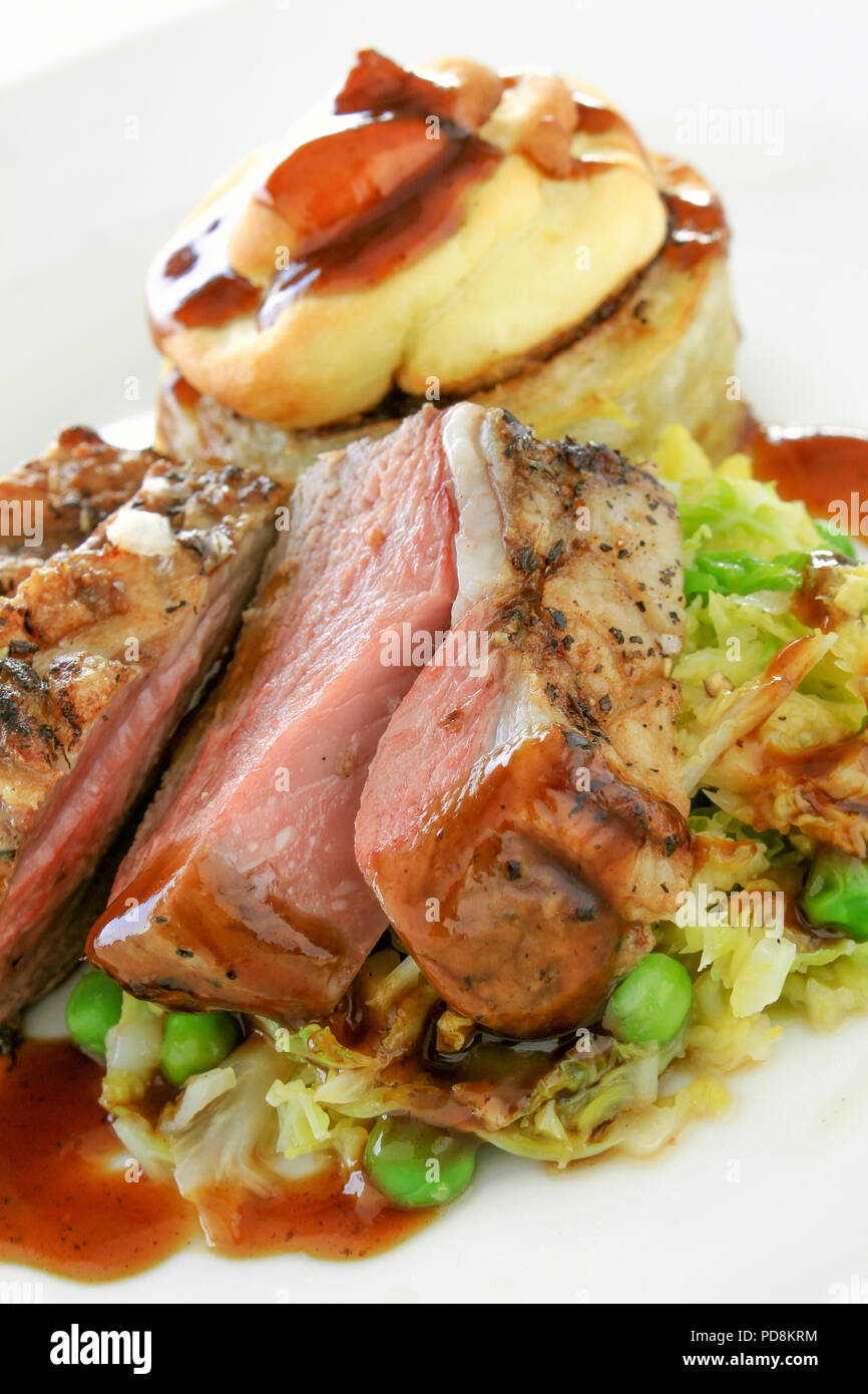 plated lamb main meal Stock Photo - Alamy