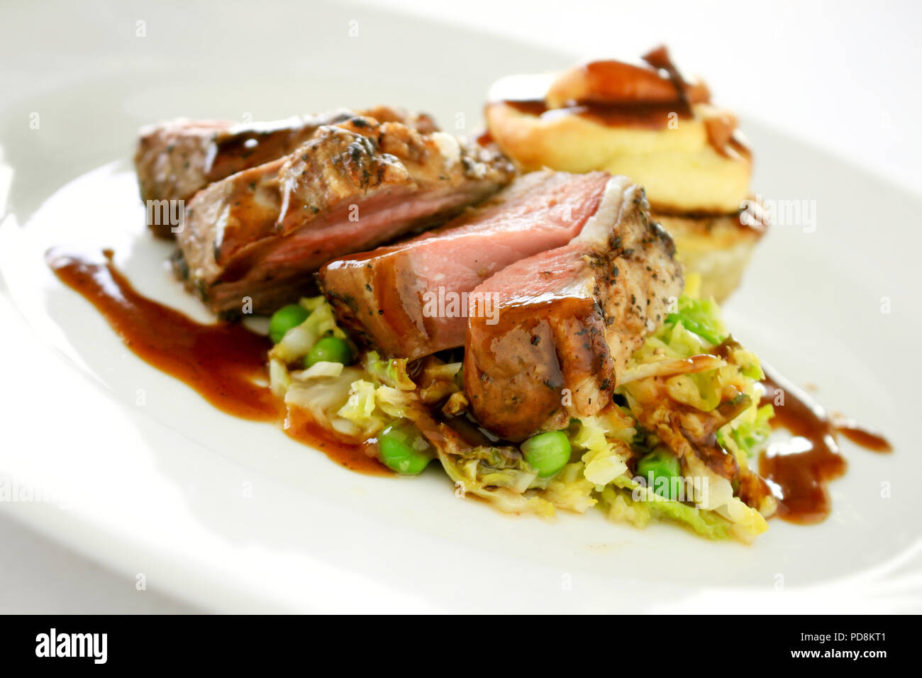 plated lamb main meal Stock Photo - Alamy