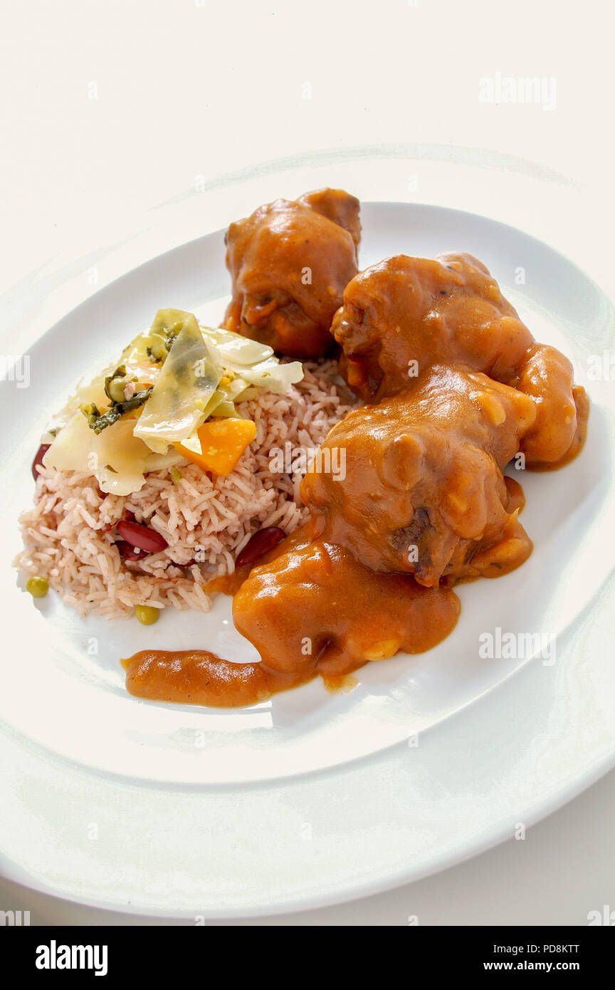 Afro caribbean beef curry rice and peas hi-res stock photography and ...