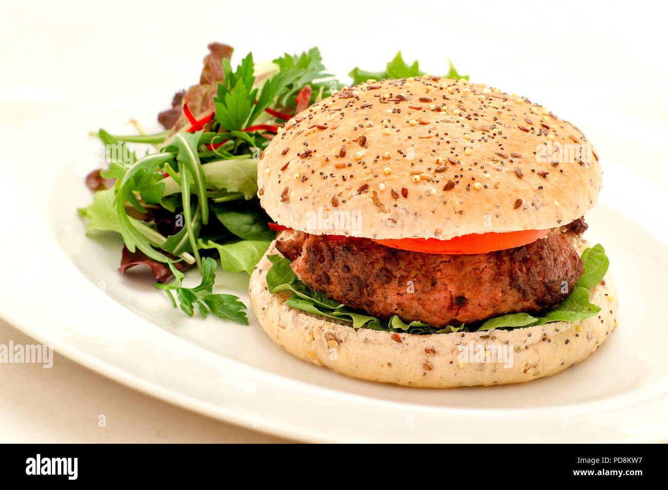 pared beef burger meal Stock Photo - Alamy