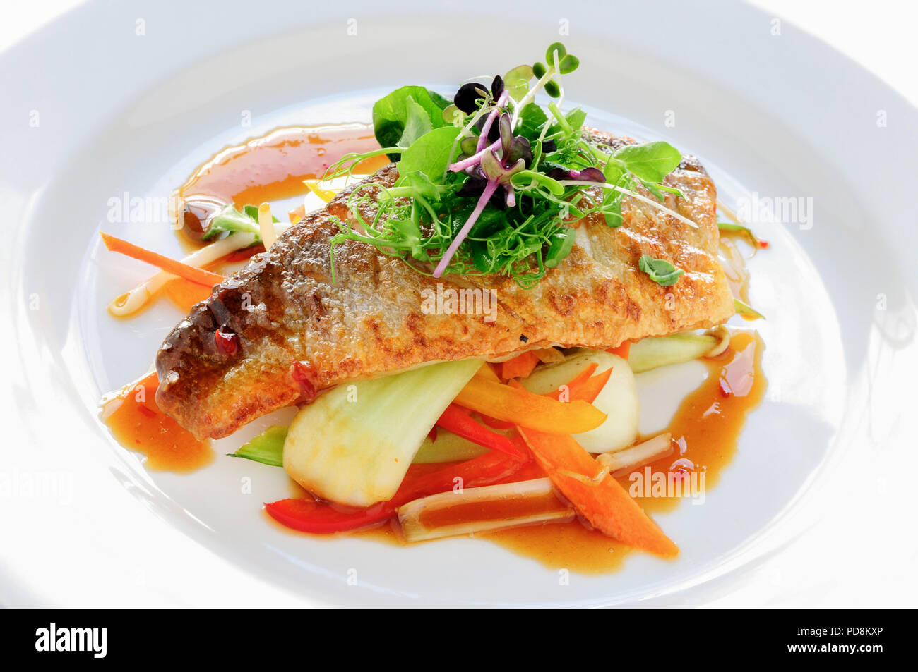 plated fish meal Stock Photo - Alamy