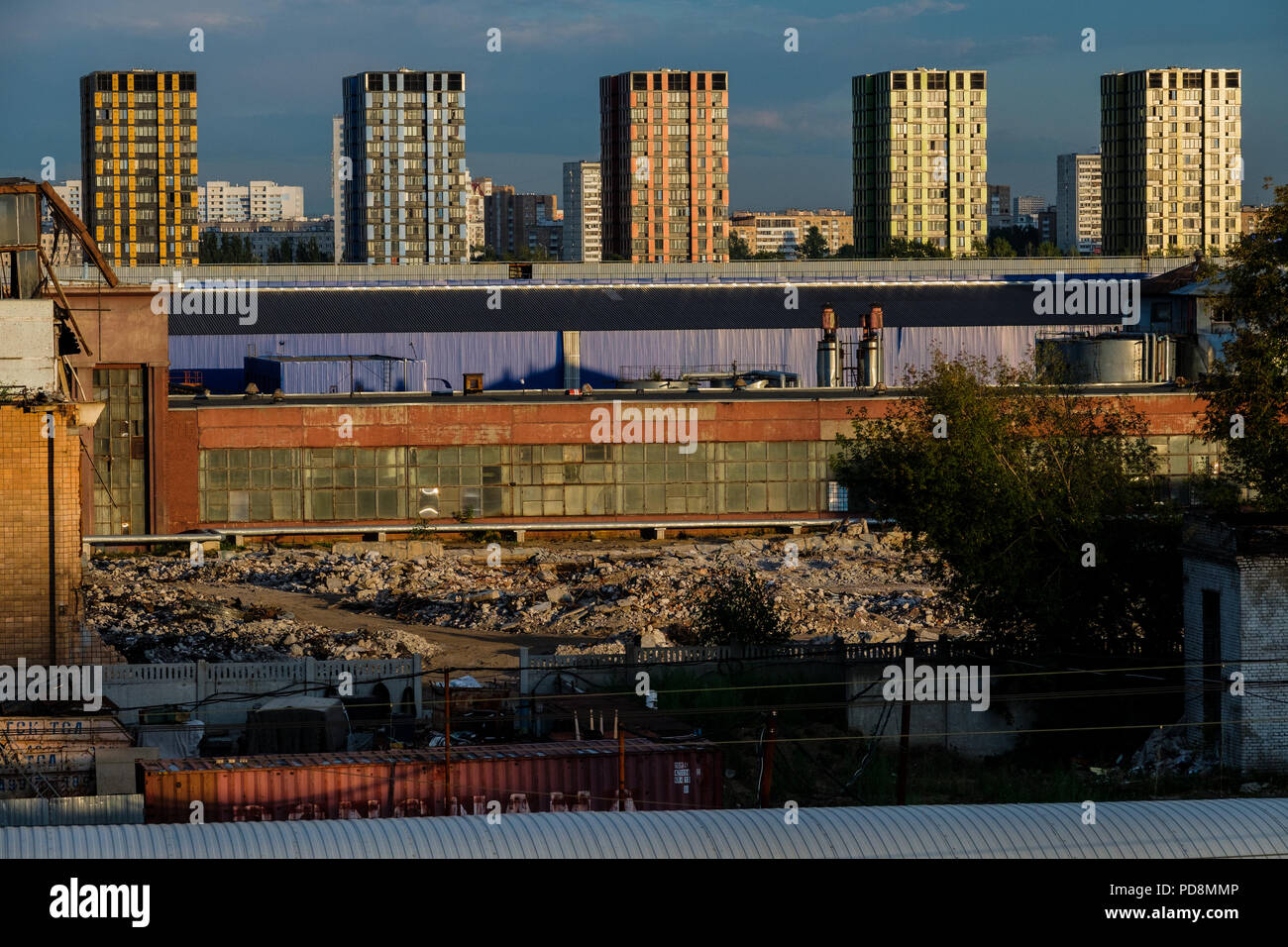 MOSCOW, RUSSIA - AUGUST 5, 2018: The ruin of the former ZIL plant that ...