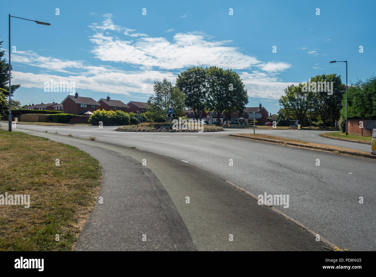 A view of a roundabout on The Parkway, the main road around the village ...