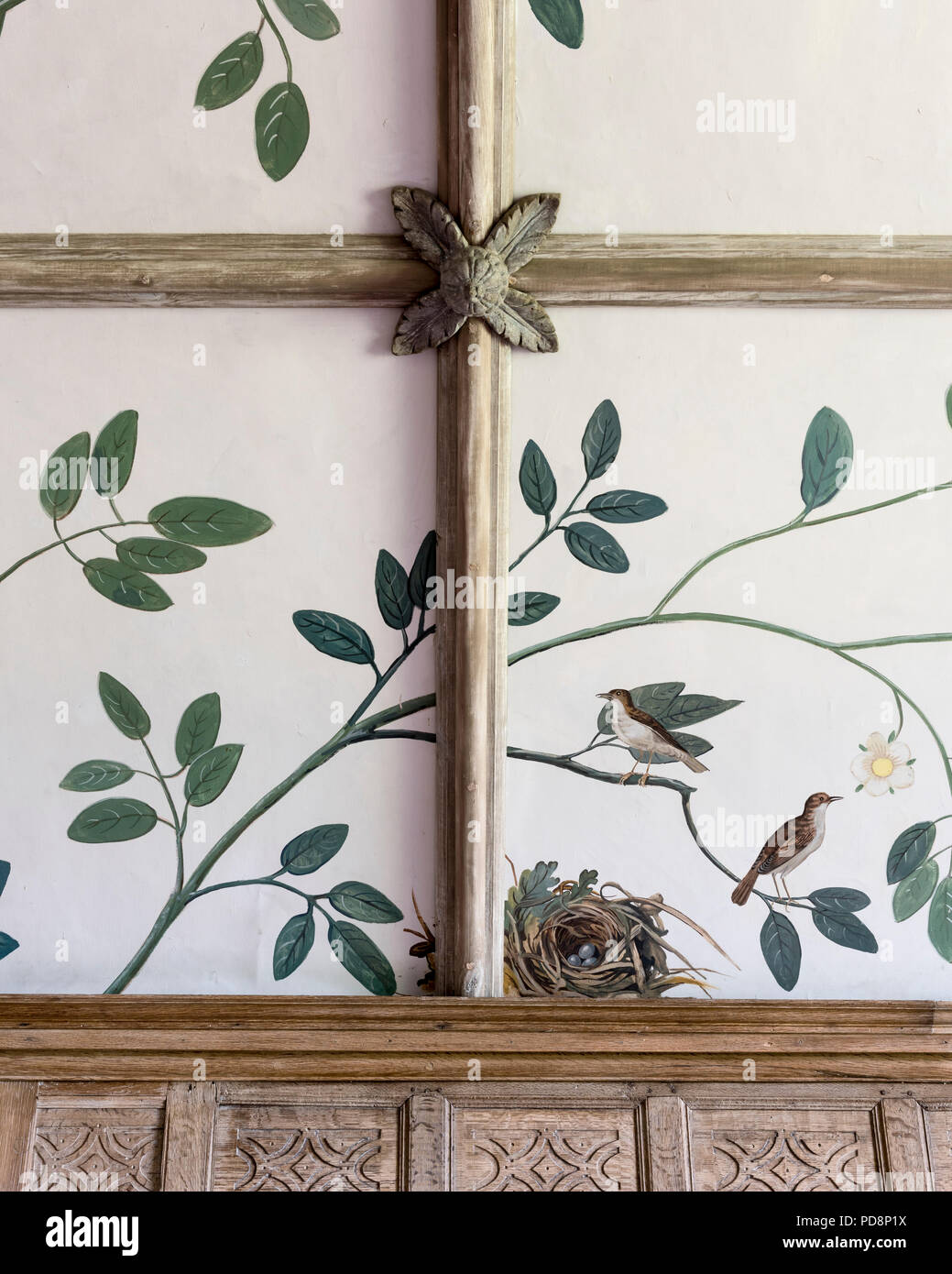 Oliver Messel’s 20th century twining foliage of English trees in long ...