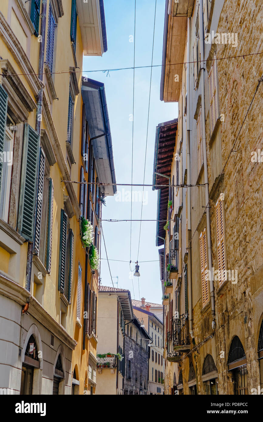 Bergamo, Italy Old Town Traditional houses. Citta Alta historical ...