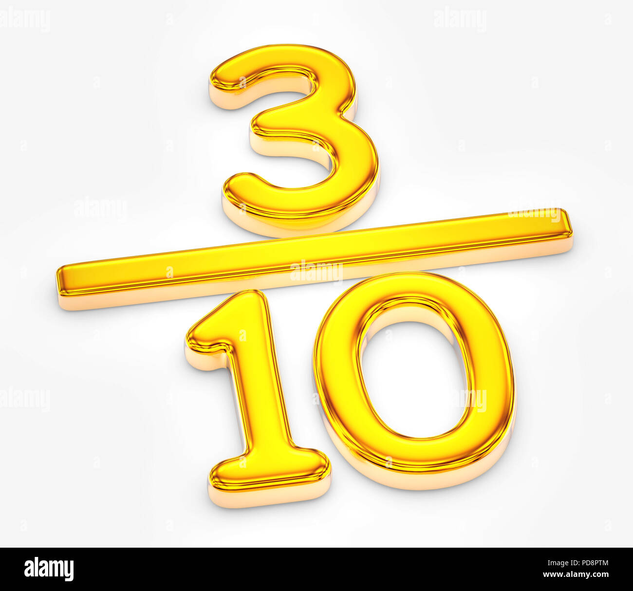 Golden score of three out of ten Stock Photo - Alamy