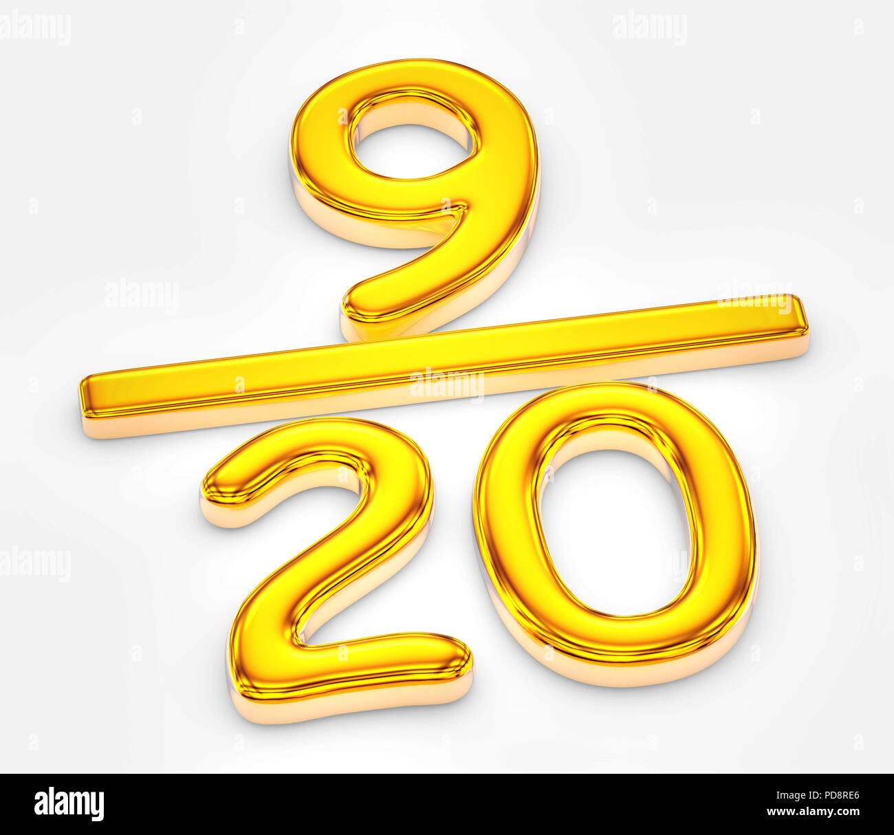 Golden score of nine out of twenty Stock Photo - Alamy