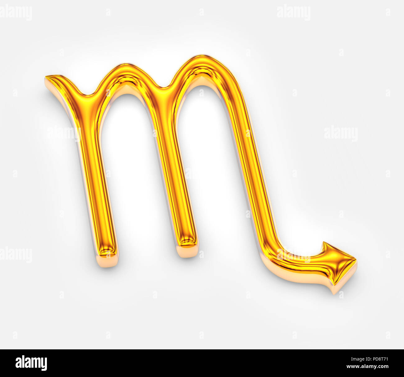 Sign of the zodiac in gold on white background - Scorpio Stock Photo ...