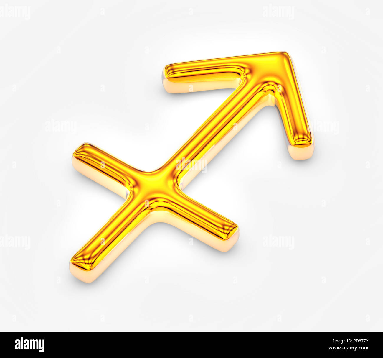 Sign of the zodiac in gold on white background - Sagittarius Stock ...