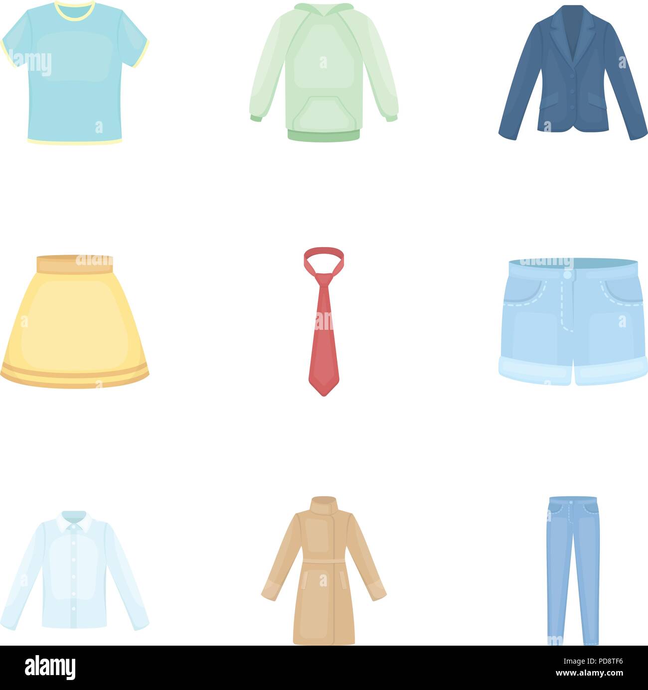 Clothes set icons in cartoon style. Big collection of clothes vector ...