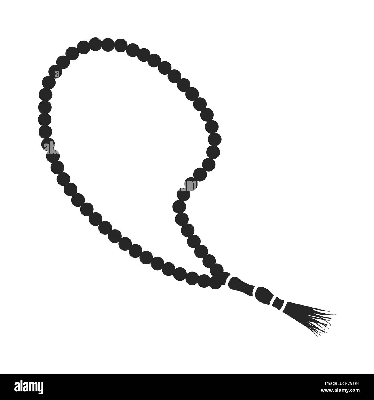 Islamic prayer beads icon in black style isolated on white background ...
