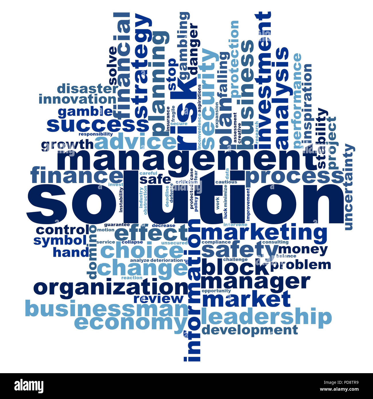Solution word cloud concept on white background, 3d rendering Stock ...