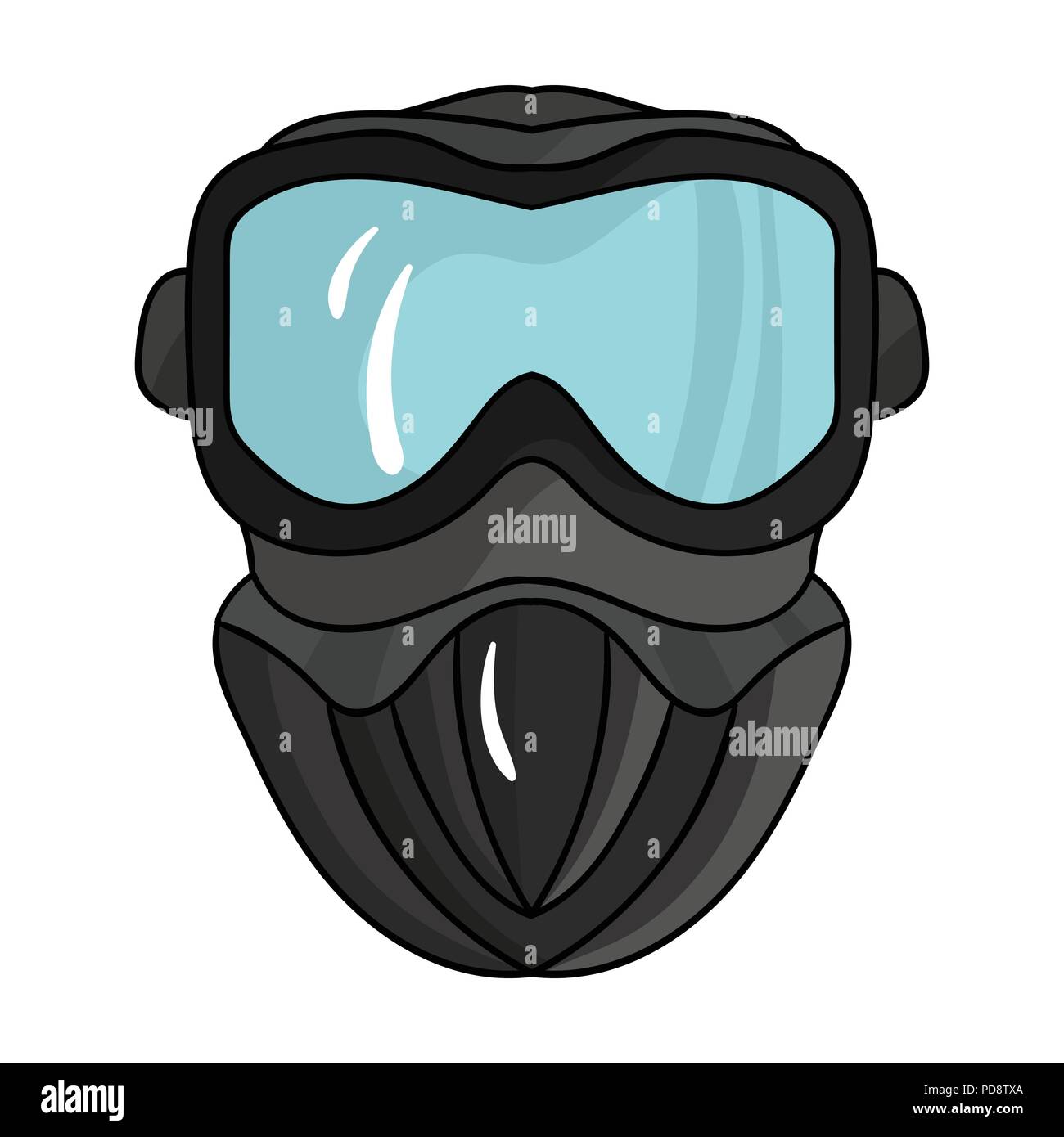 Paintball mask icon in cartoon design isolated on white background ...