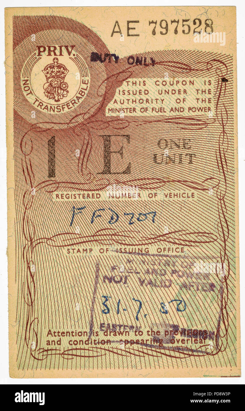 Petrol Rationing Stock Photos & Petrol Rationing Stock Images - Alamy