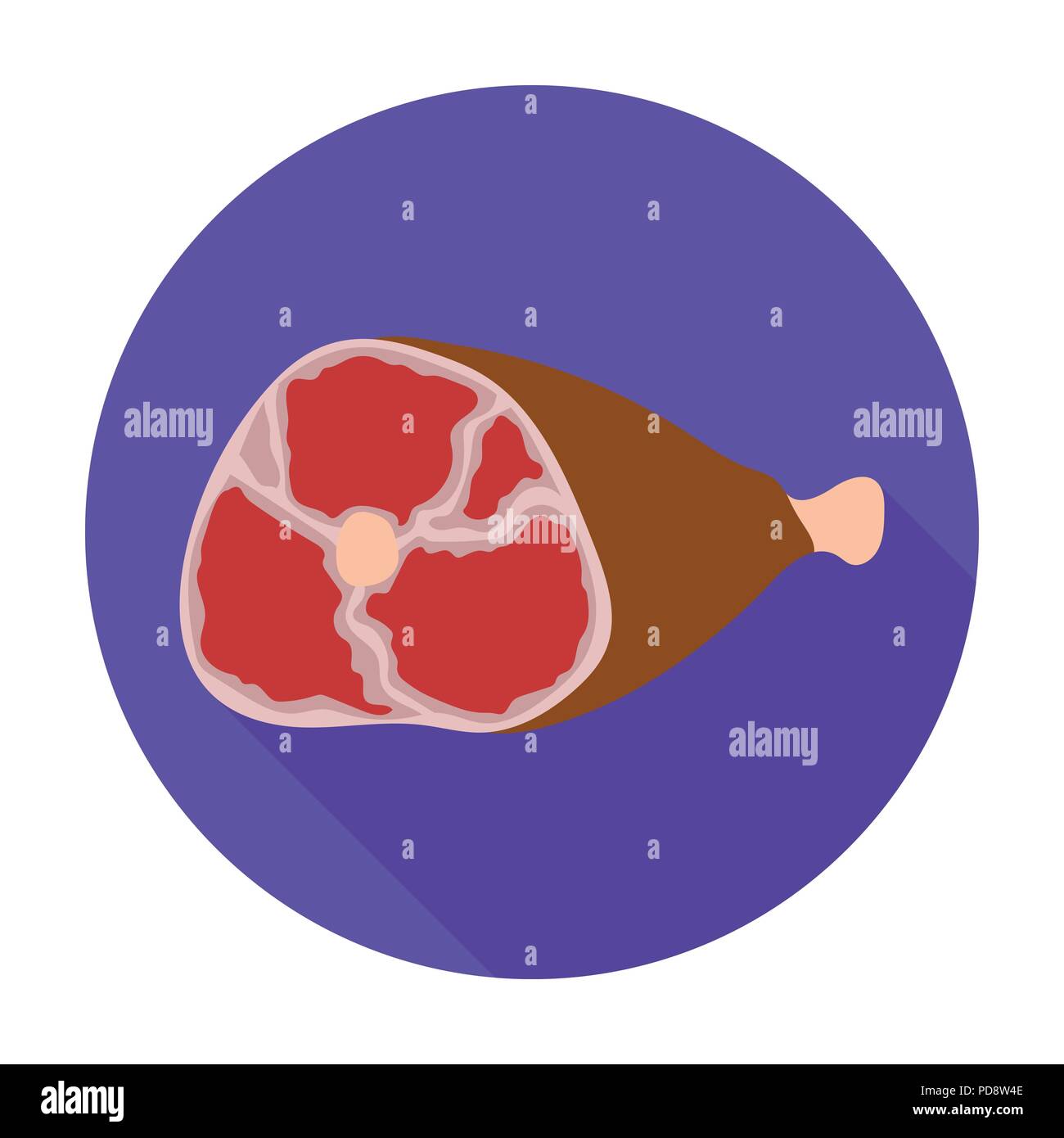 Ham icon in flat style isolated on white background. Meats symbol ...