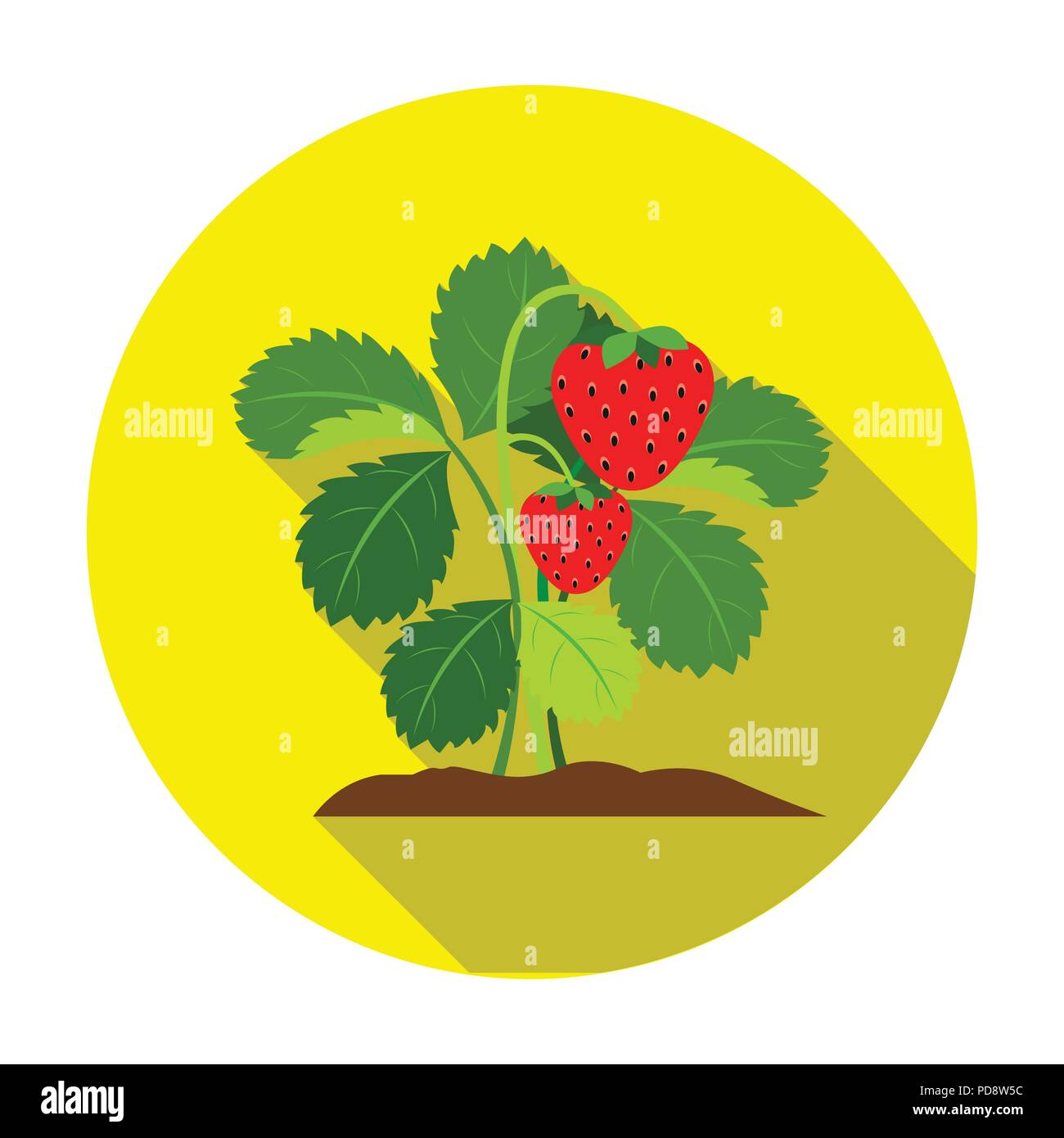 Strawberry icon in flat style isolated on white background. Plant ...
