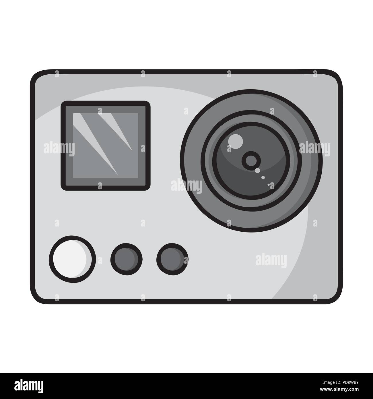 Action camera icon in monochrome style isolated on white background ...