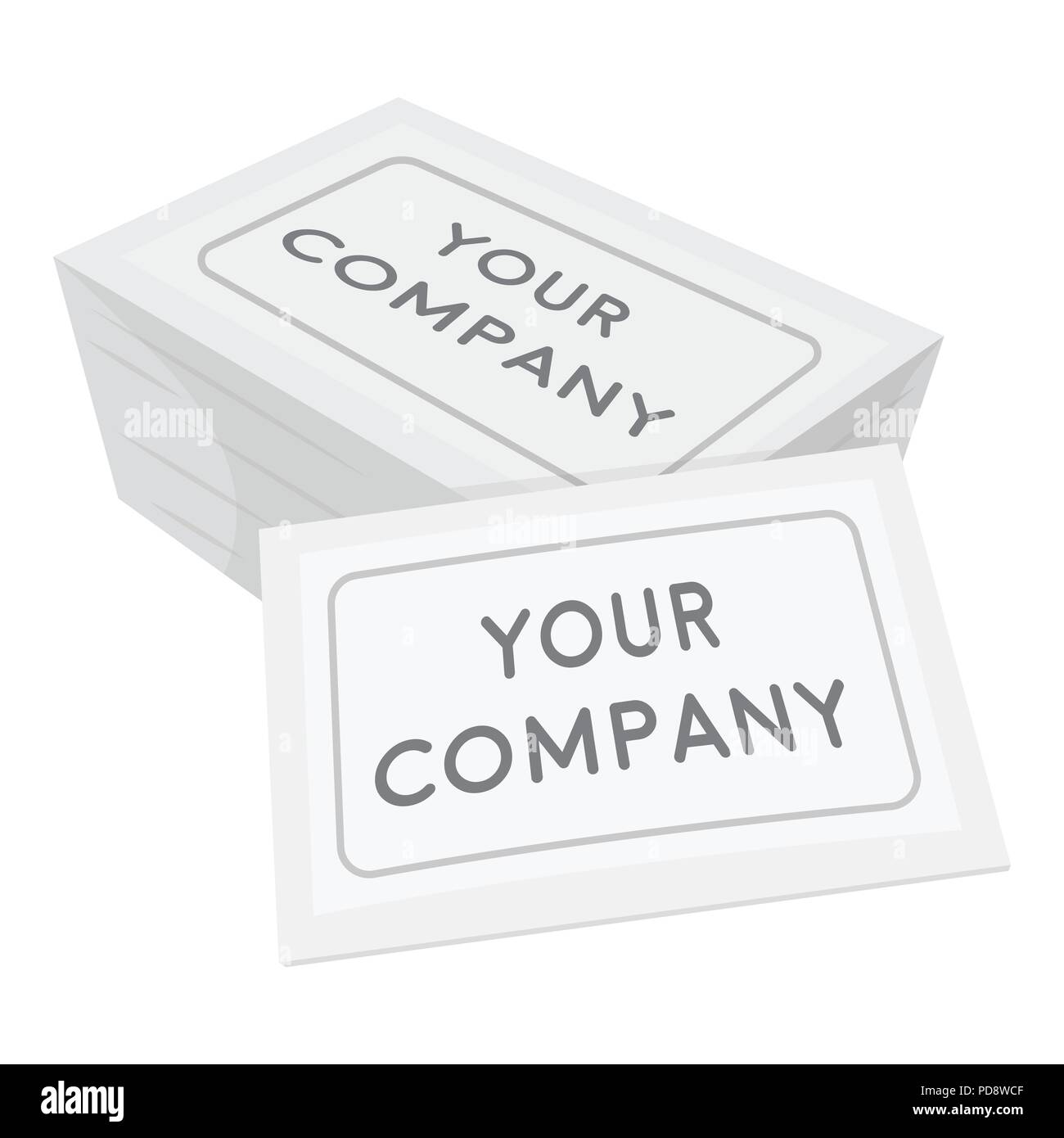 Business cards icon in monochrome style isolated on white background ...