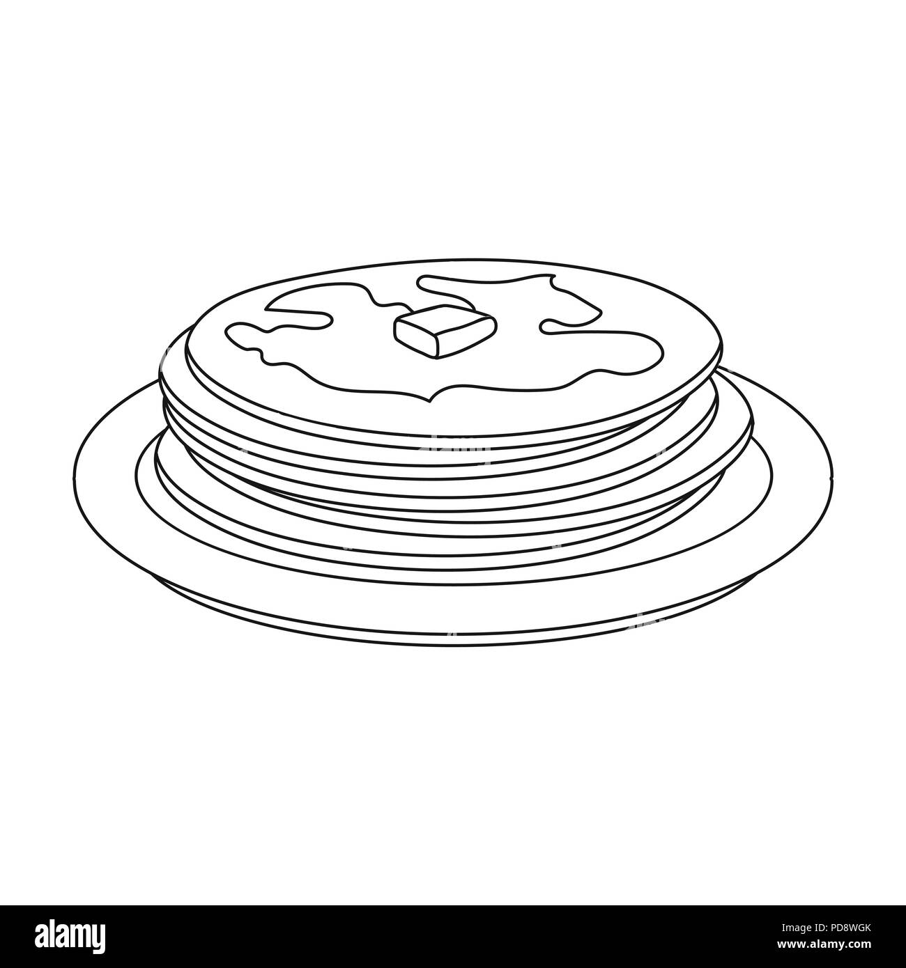 Russian pancakes icon in outline design isolated on white background ...