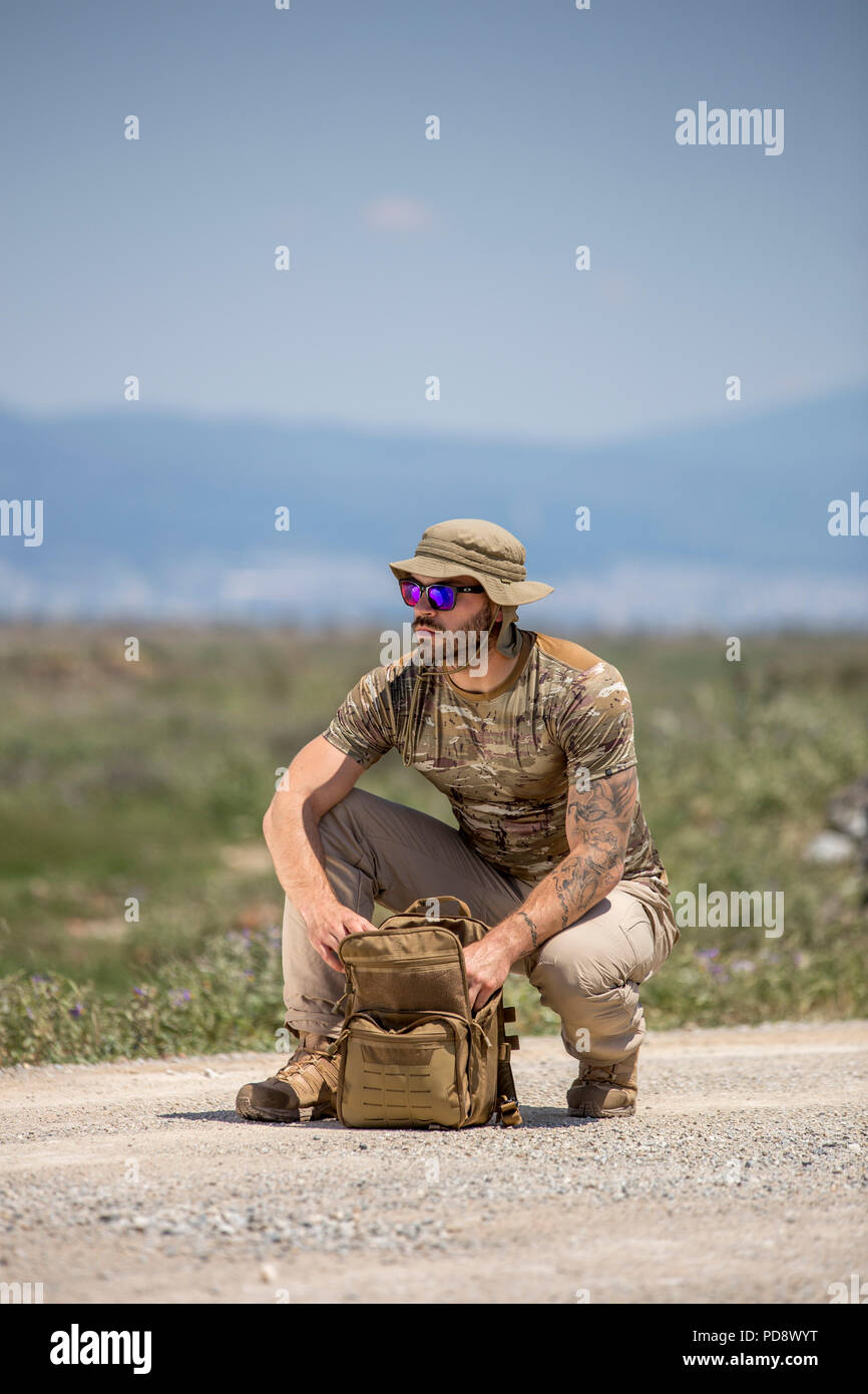 male mondel with tactical wear, tactical wear, Theesaloniki Greece ...
