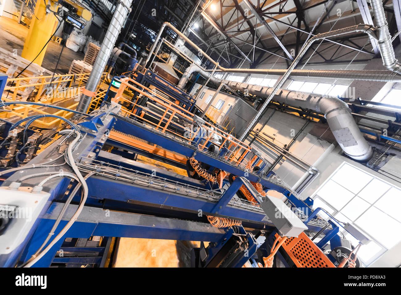 Glass production equipment at manufacture background Stock Photo - Alamy