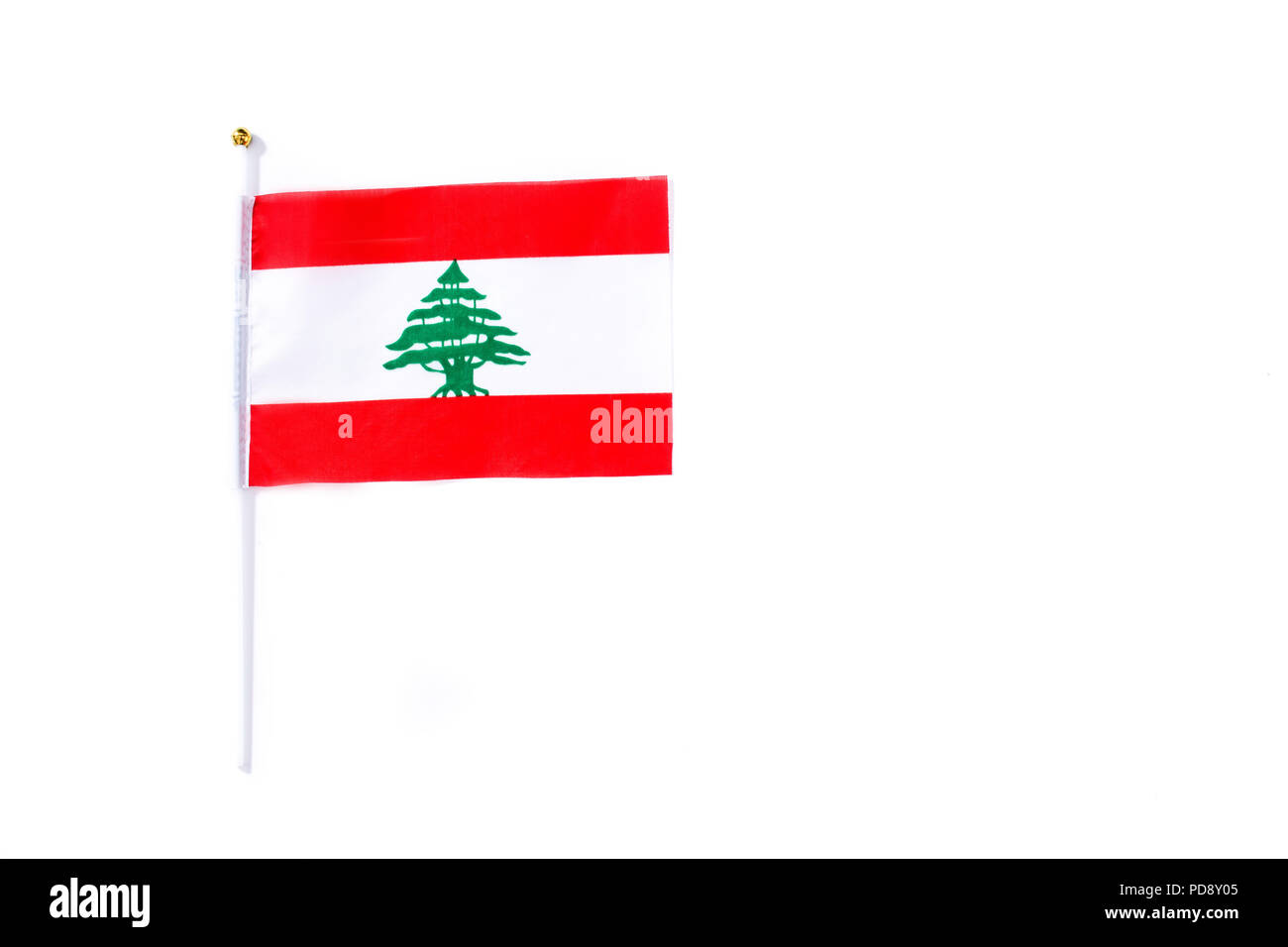 Lebanese flag isolated on white background. Copyspace Stock Photo - Alamy