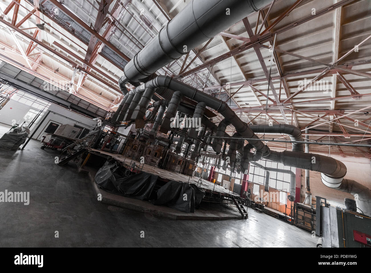 Factory manufacturing of glass production Stock Photo - Alamy