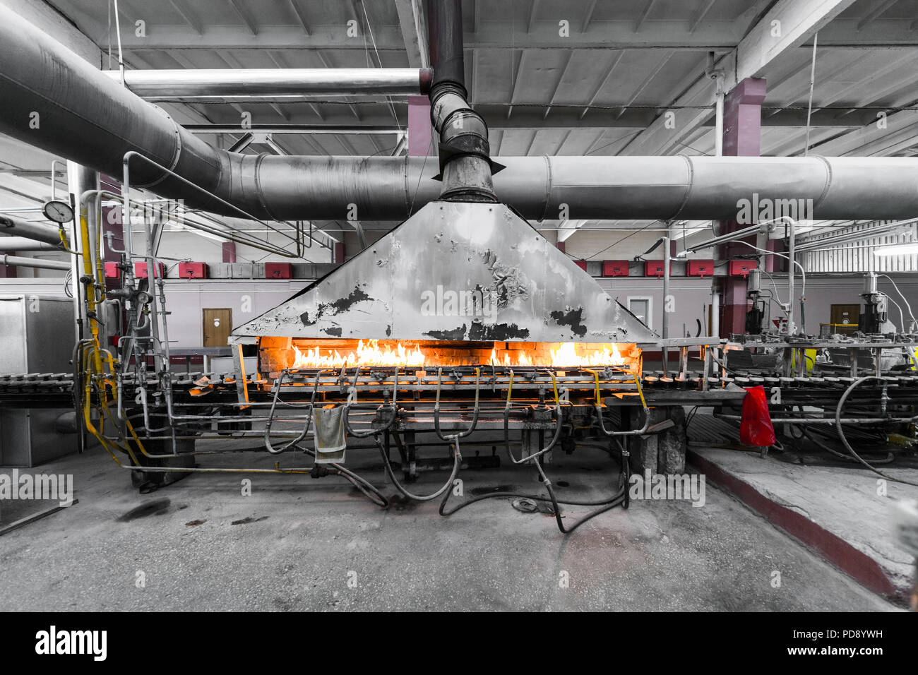 Factory manufacturing of glass production Stock Photo - Alamy