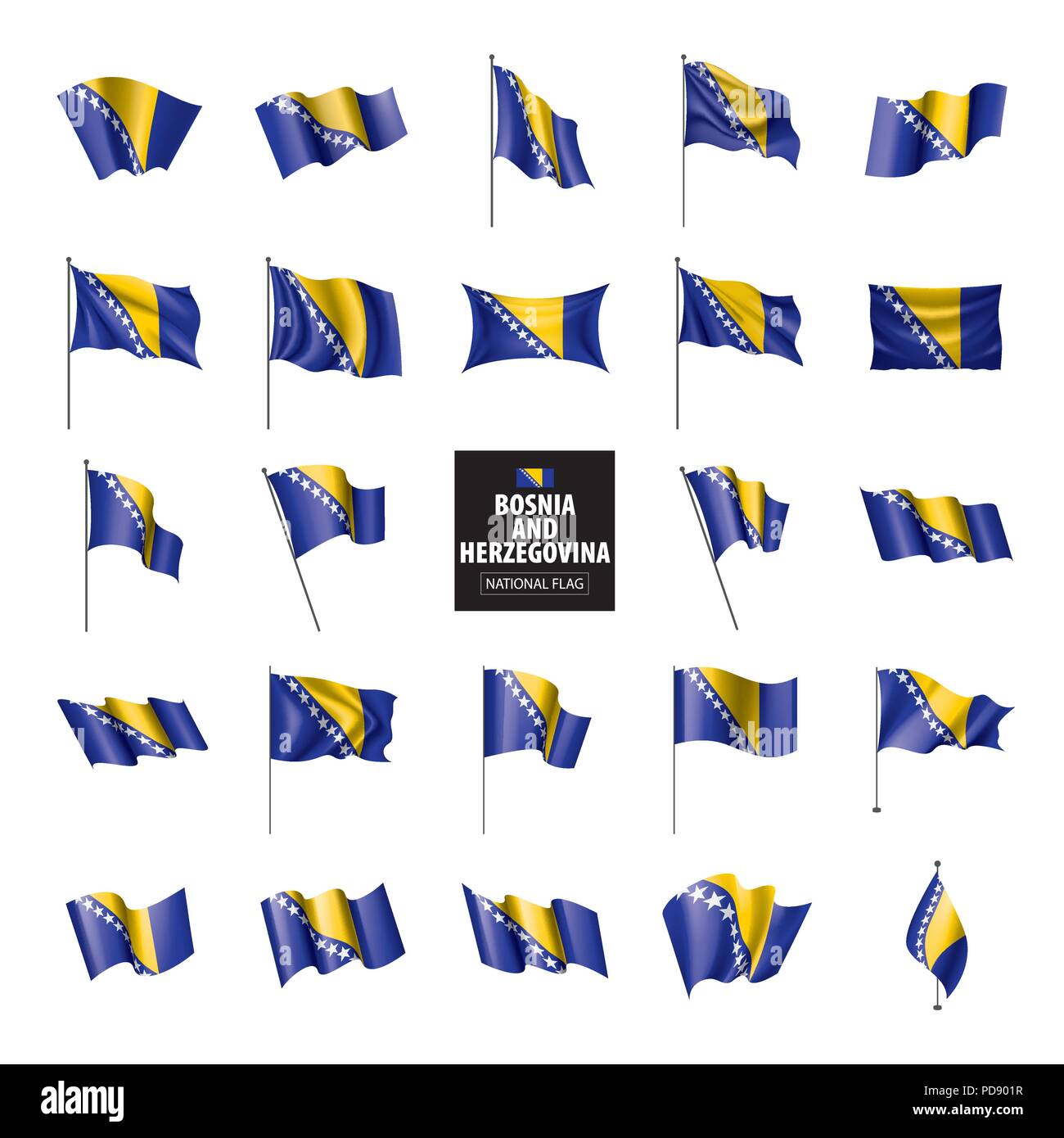 Bosnia and Herzegovina flag, vector illustration Stock Vector Image ...