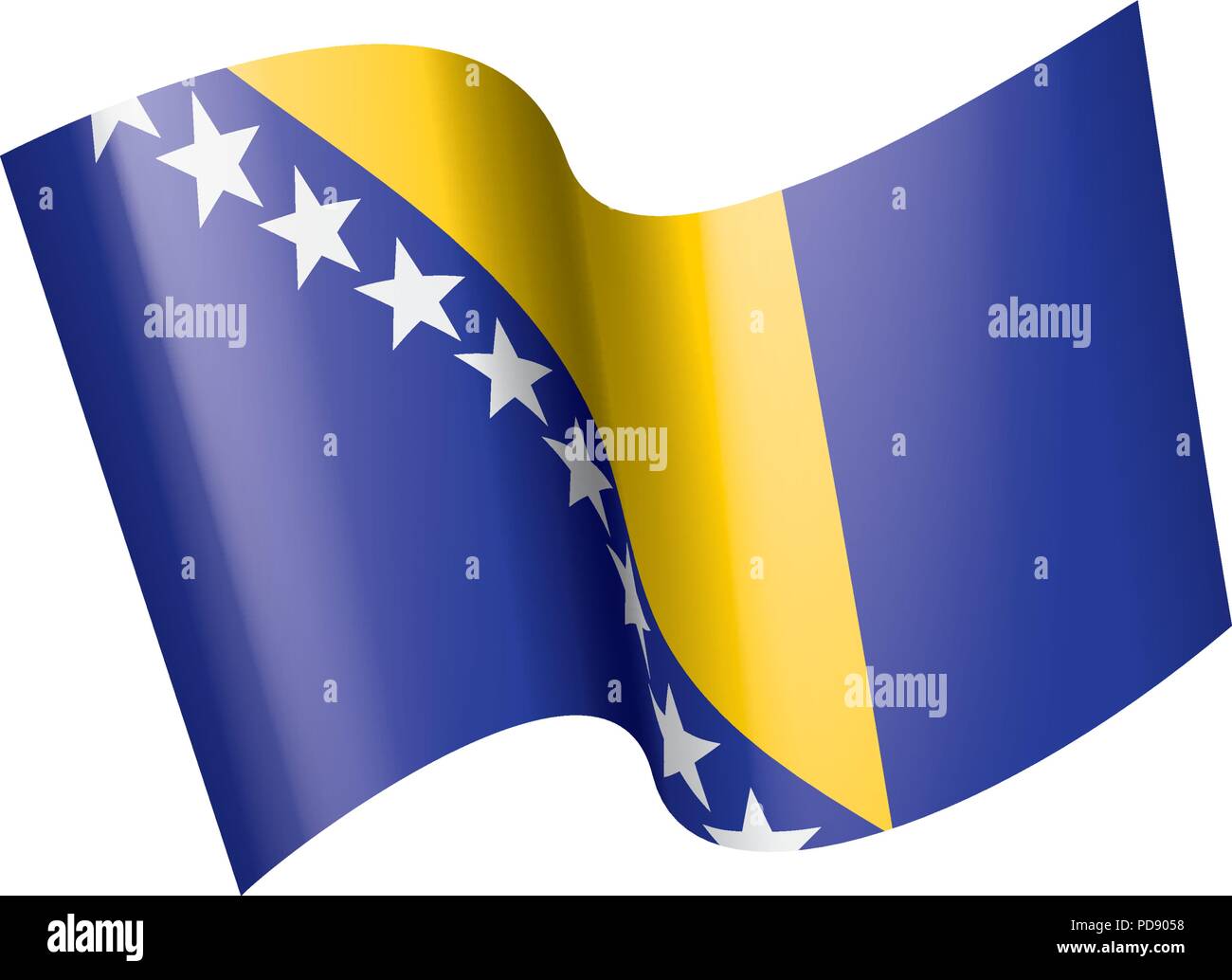 Bosnia and Herzegovina flag, vector illustration Stock Vector Image ...